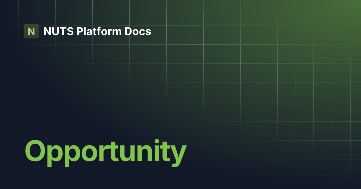 Opportunity | NUTS Platform Docs
